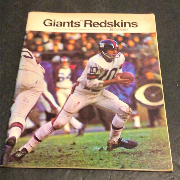 Vintage | Other | Rare 968 Ny Giants Vs Washington Redskins Official ...